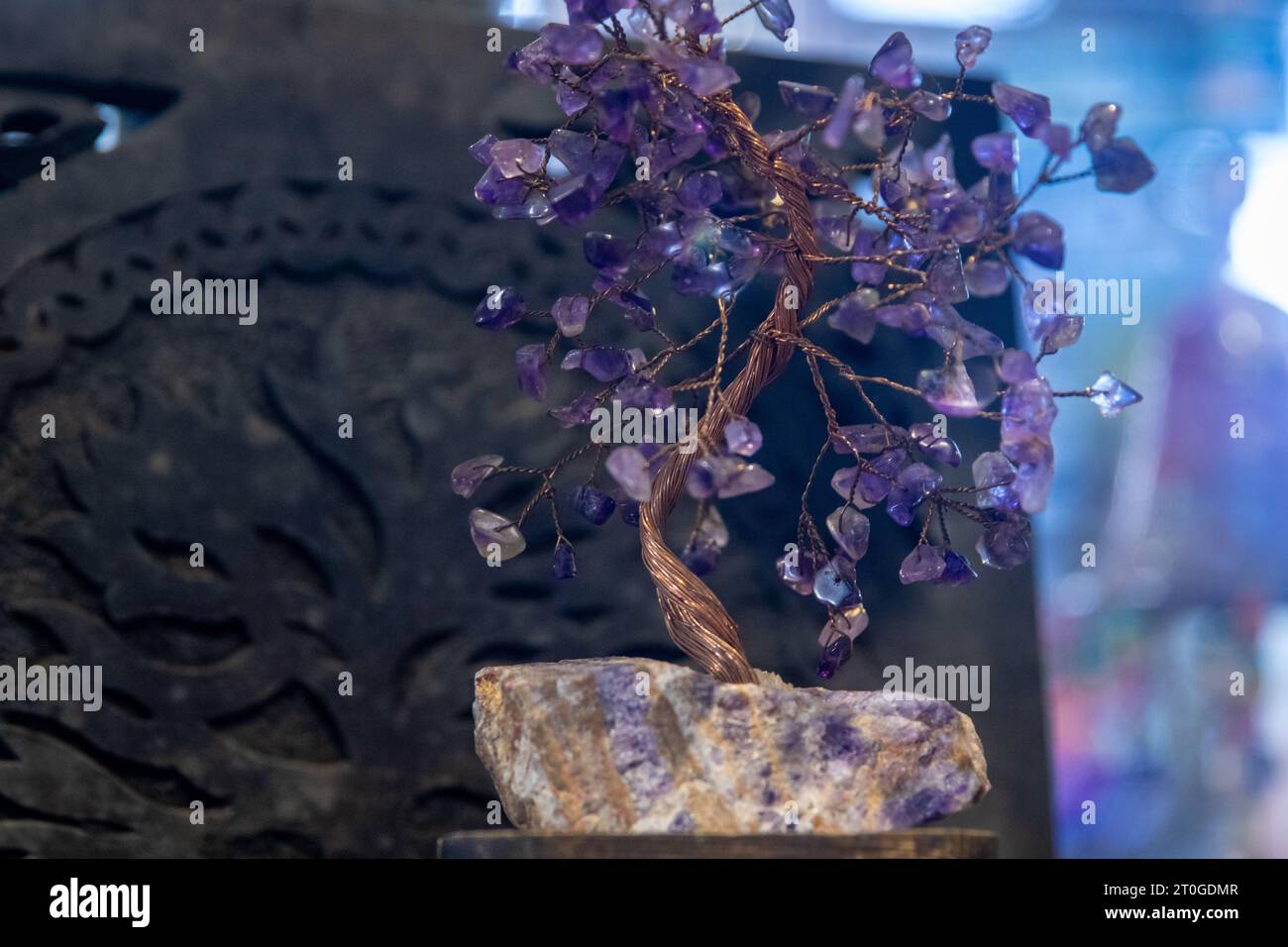 Hand made Amethyst crystal Tree Stock Photo - Alamy