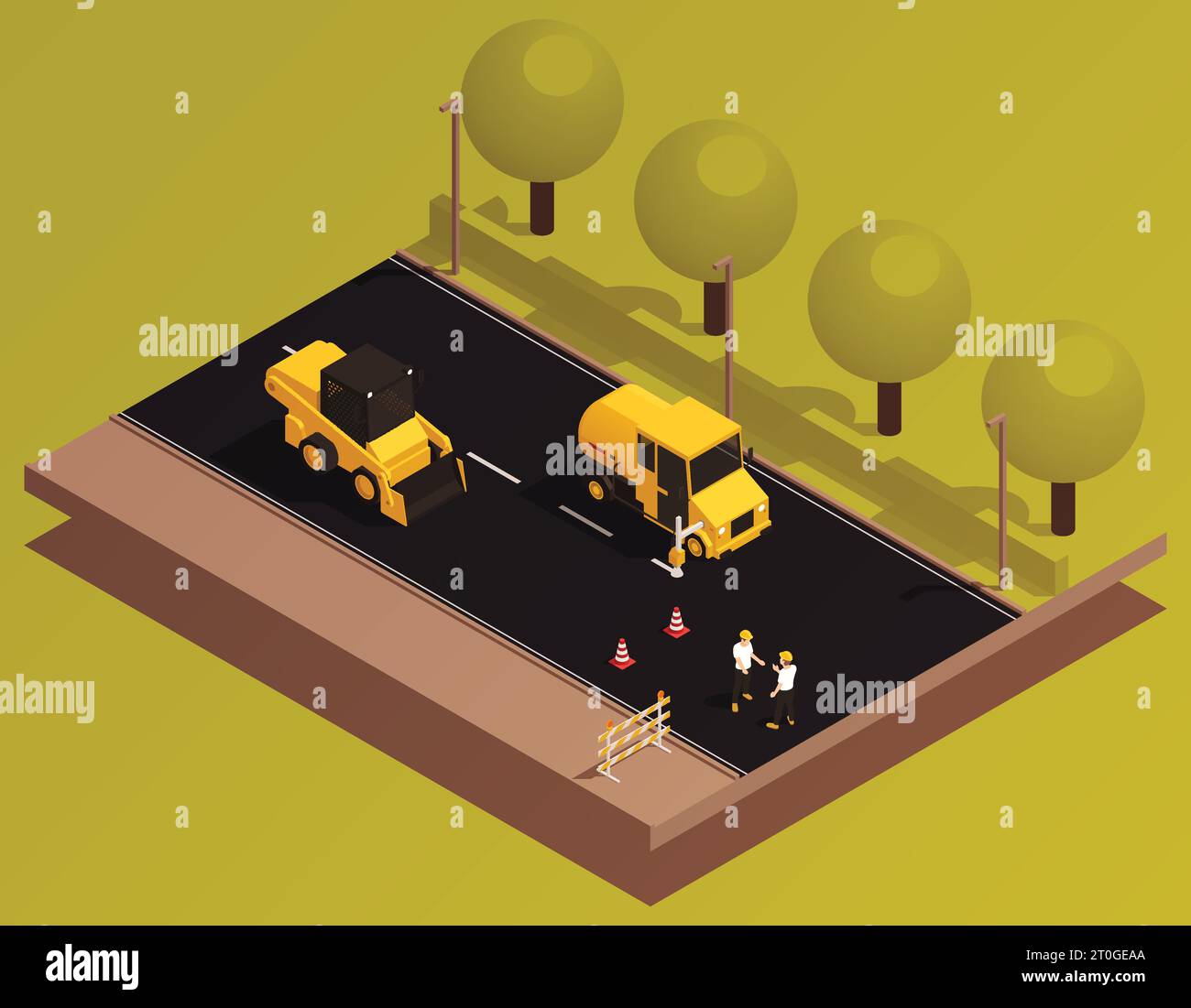 Roadway renovation Stock Vector Images - Alamy