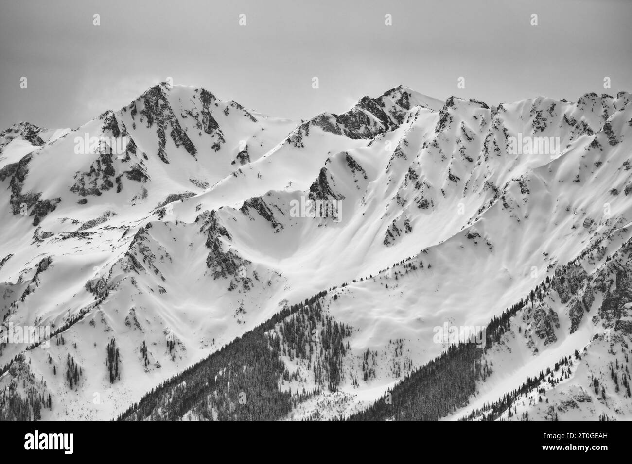 High snow capped mountain ski Black and White Stock Photos & Images - Alamy