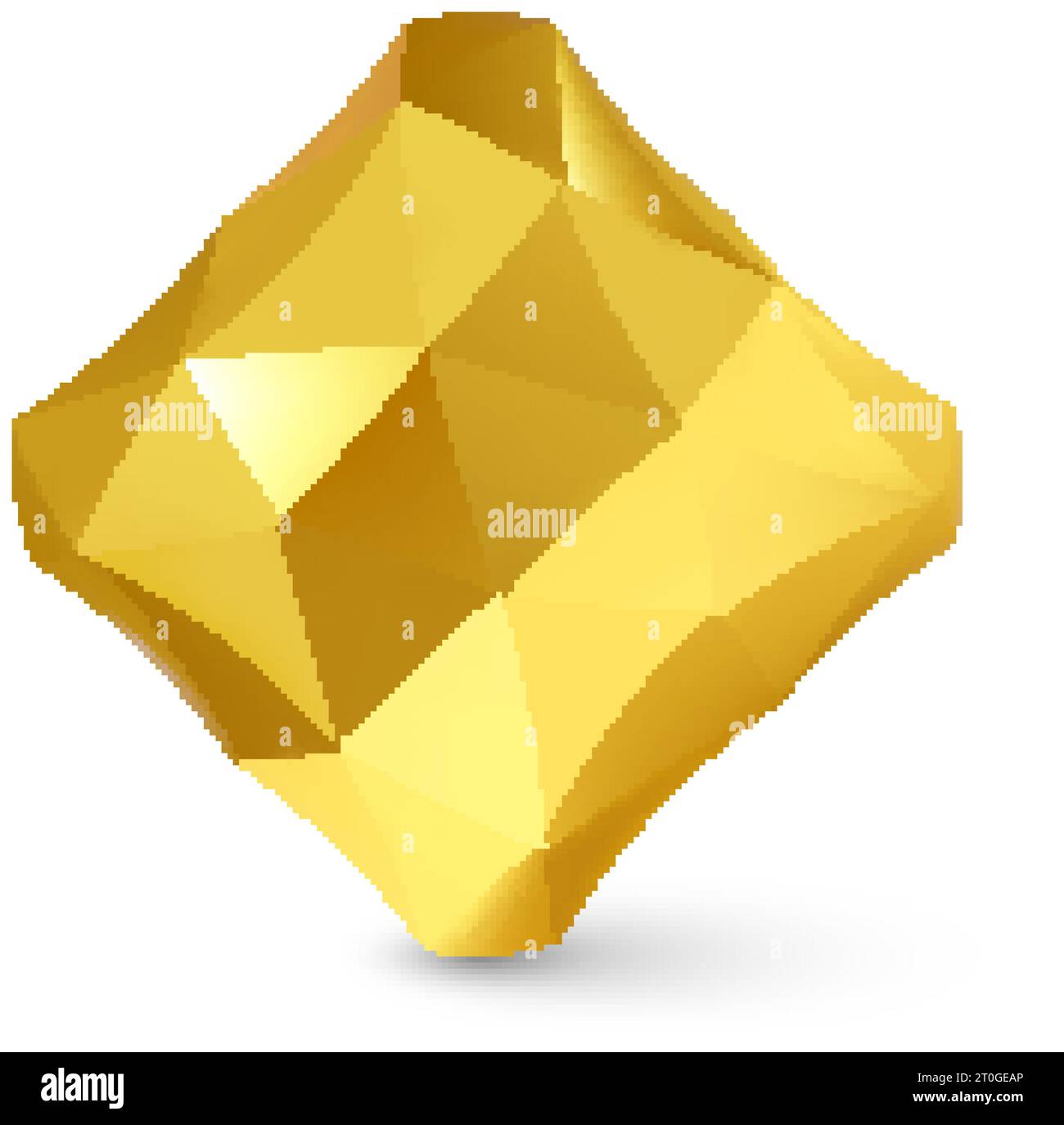 Low Poly Cubical Object, Geometric Wireframe Shape, or Yellow Crystal ...