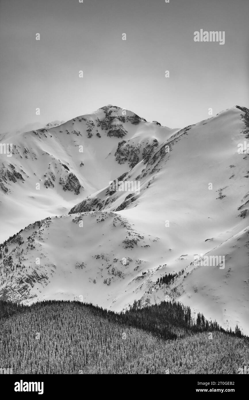Views snow capped mountains Black and White Stock Photos & Images - Alamy