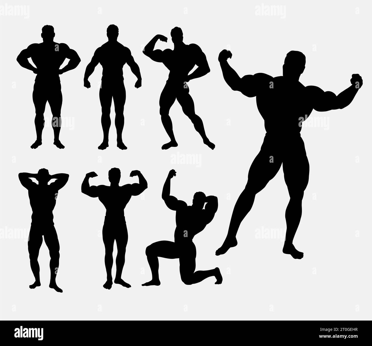 Muscle man silhouette Black and White Stock Photos & Images - Alamy