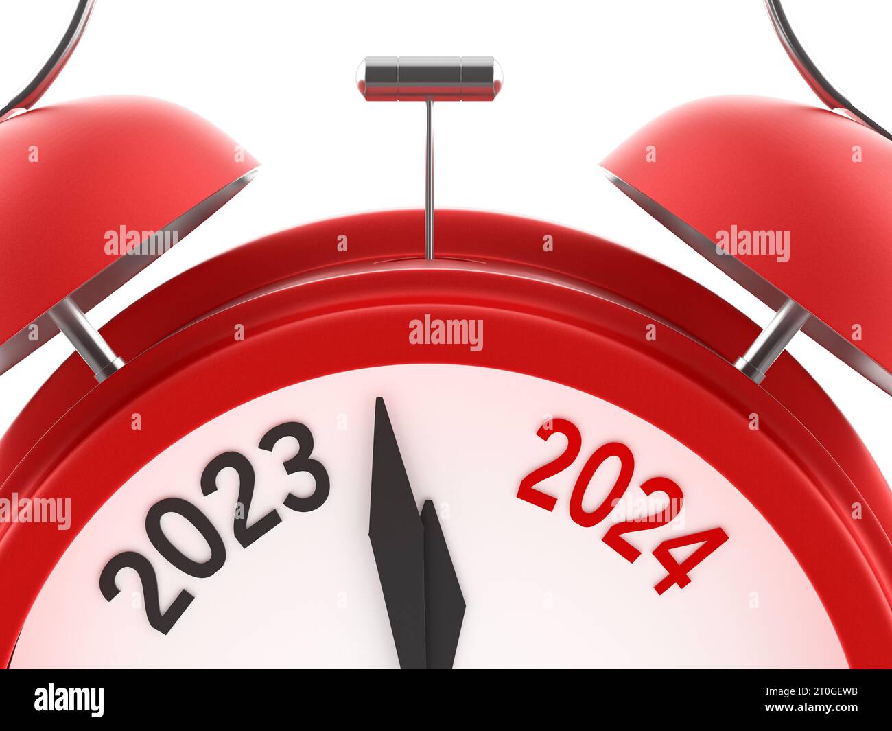 Alarm clock new 2024 on a white background. 3d illustration Stock Photo ...