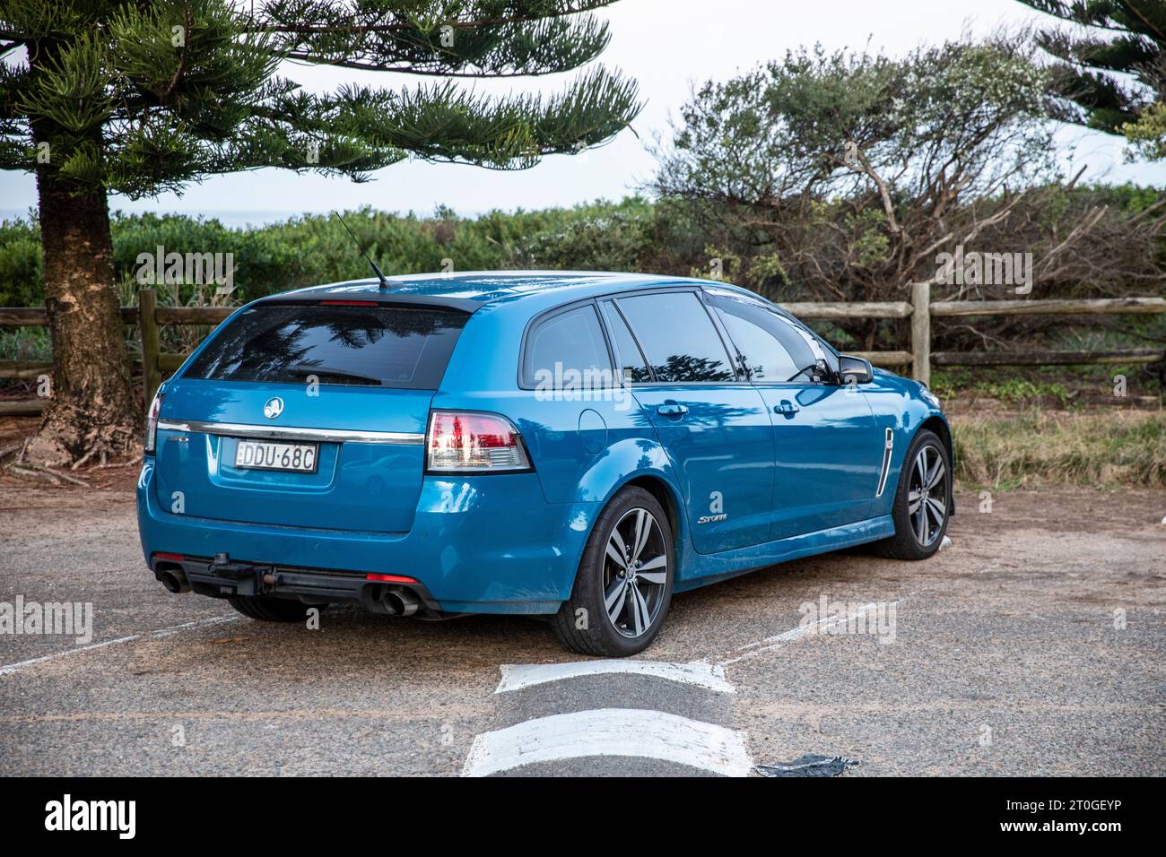 2015 model Holden station wagon estate car parked at Newport beach in ...