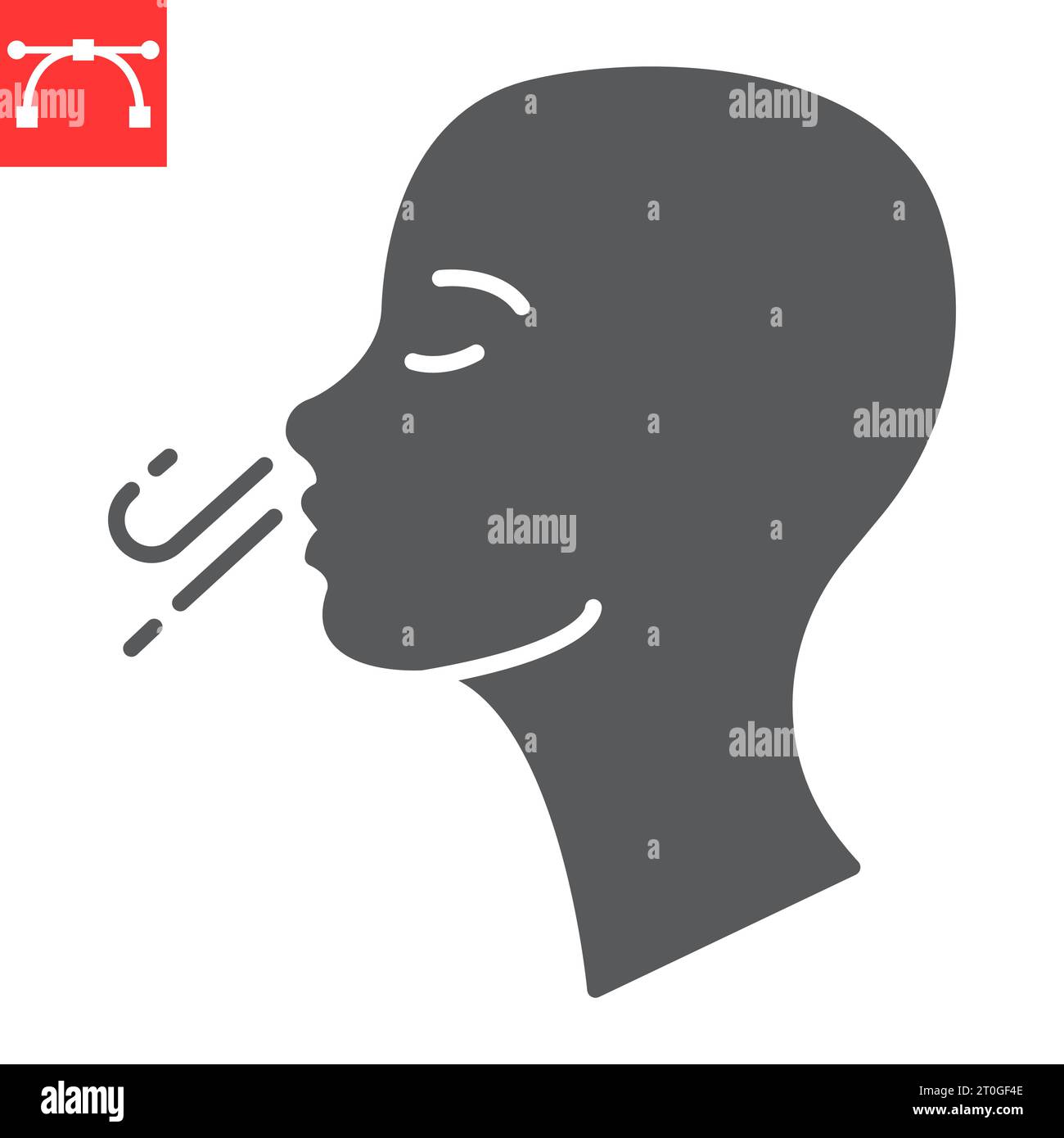 Vector icon black breathing nose hi-res stock photography and images ...