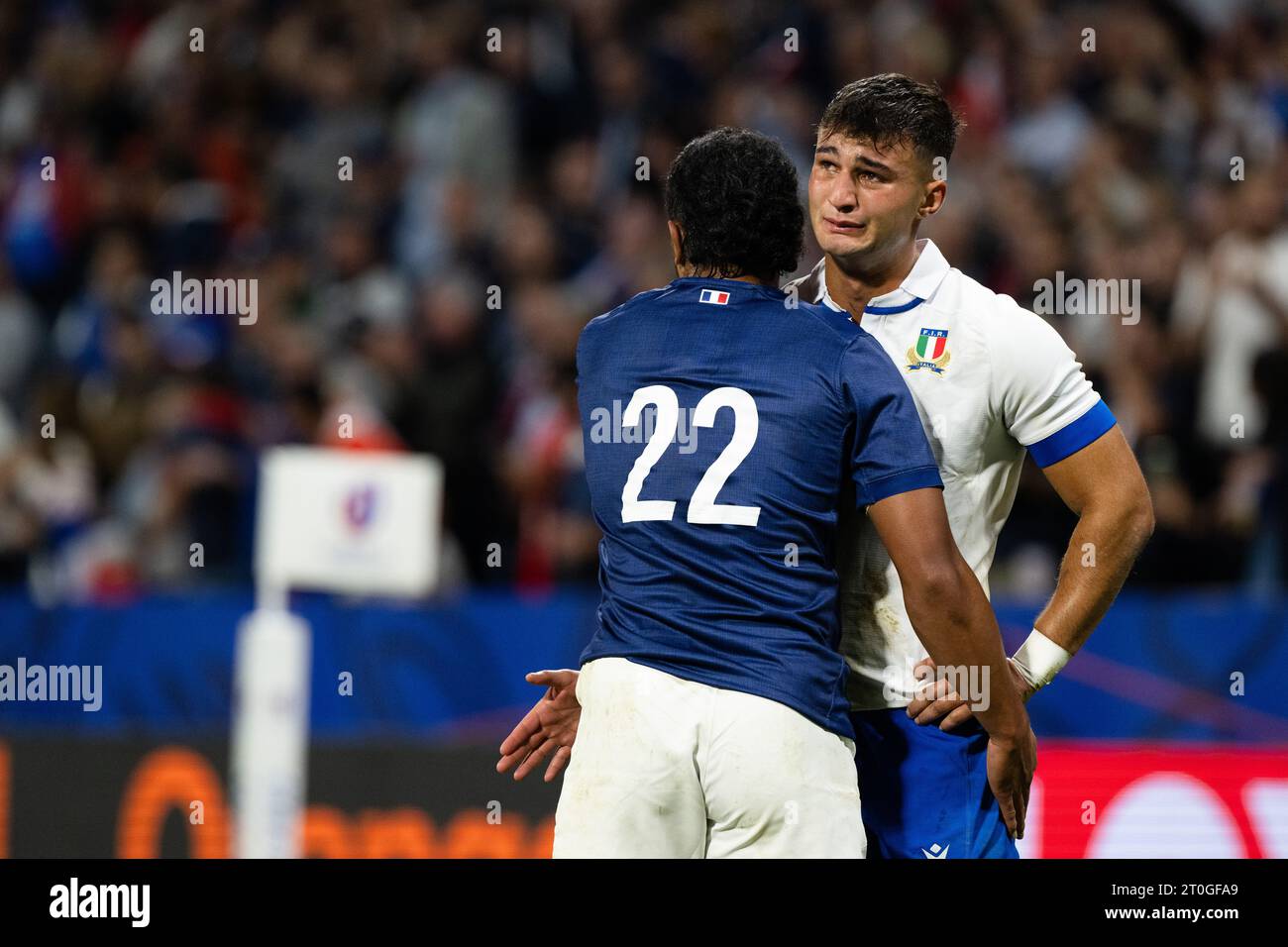 Lorenzo Pani (ITA) after the 2023 Rugby World Cup Pool A match between ...