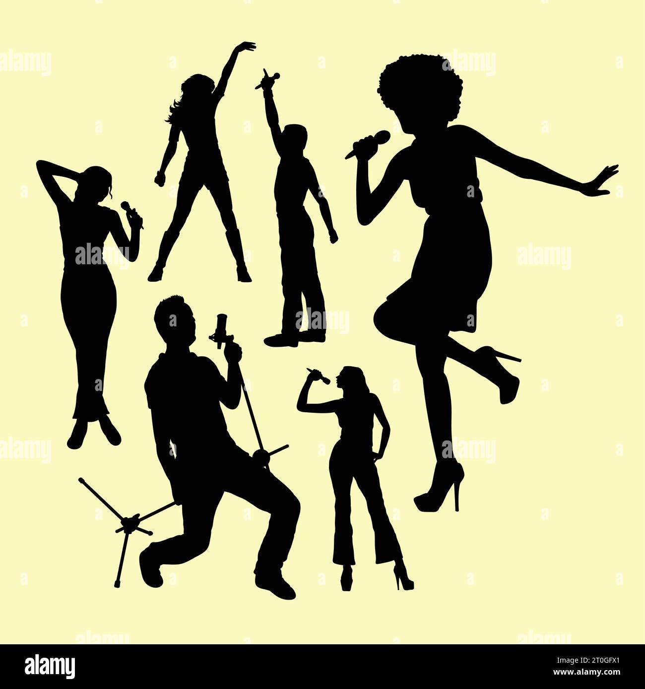 singer performance silhouette Stock Vector Image & Art - Alamy