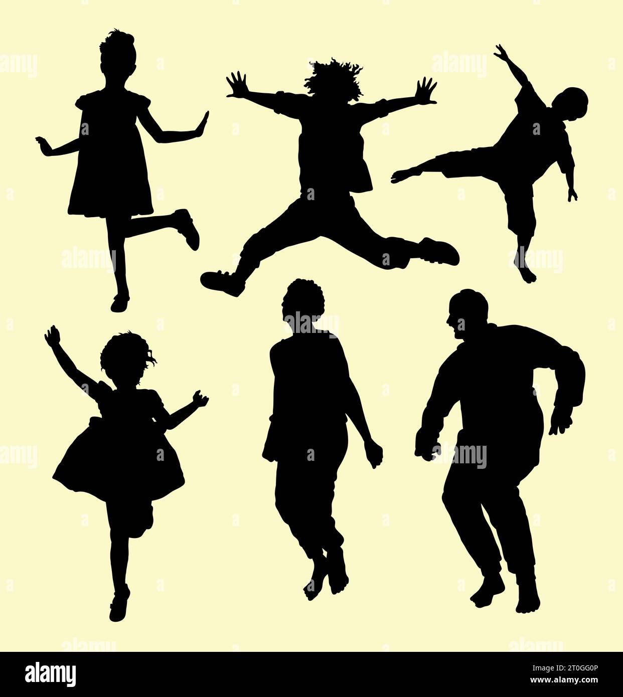 Fitness jumping girl silhouette Stock Vector Images - Alamy