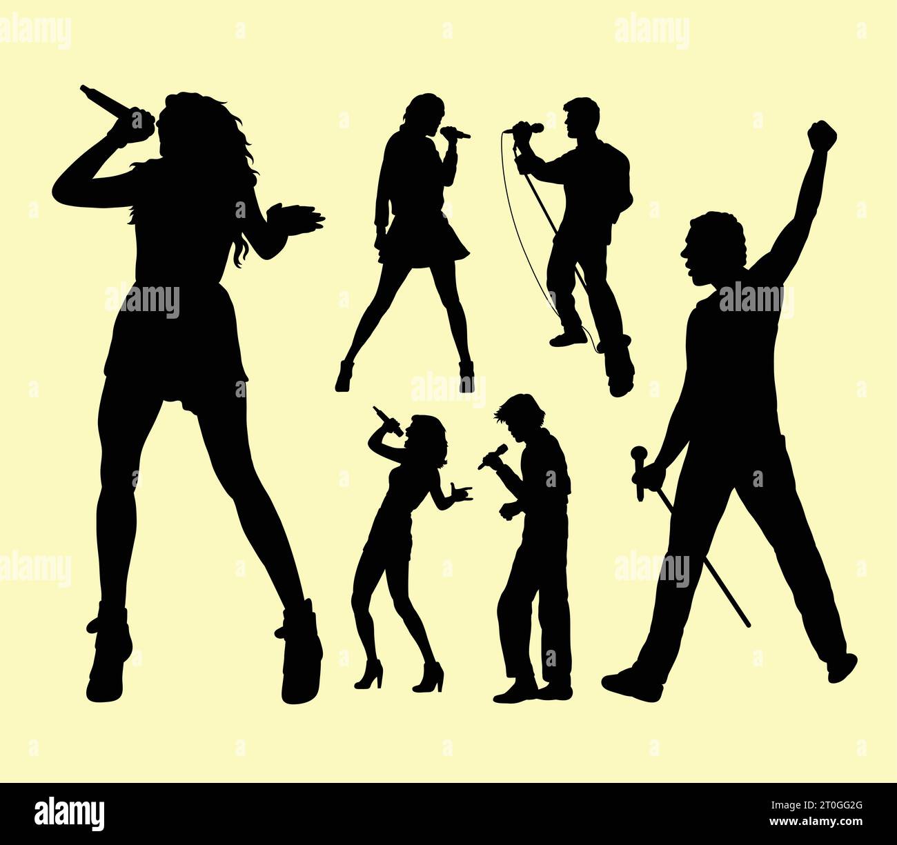 male and female singer performance silhouette Stock Vector Image & Art ...