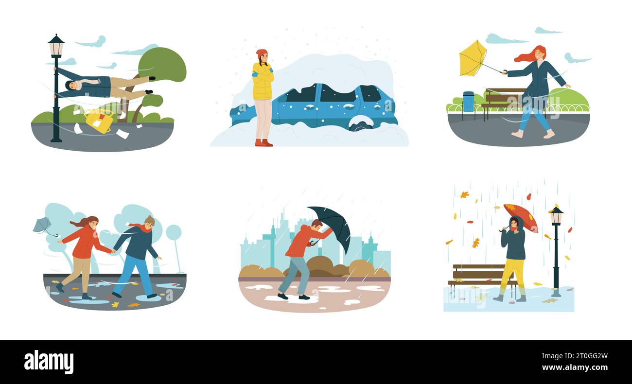 Strong winds umbrella Stock Vector Images - Alamy