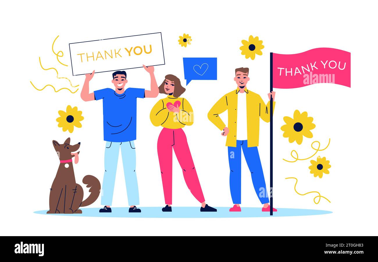 Male with group of gratitude Stock Vector Images - Alamy