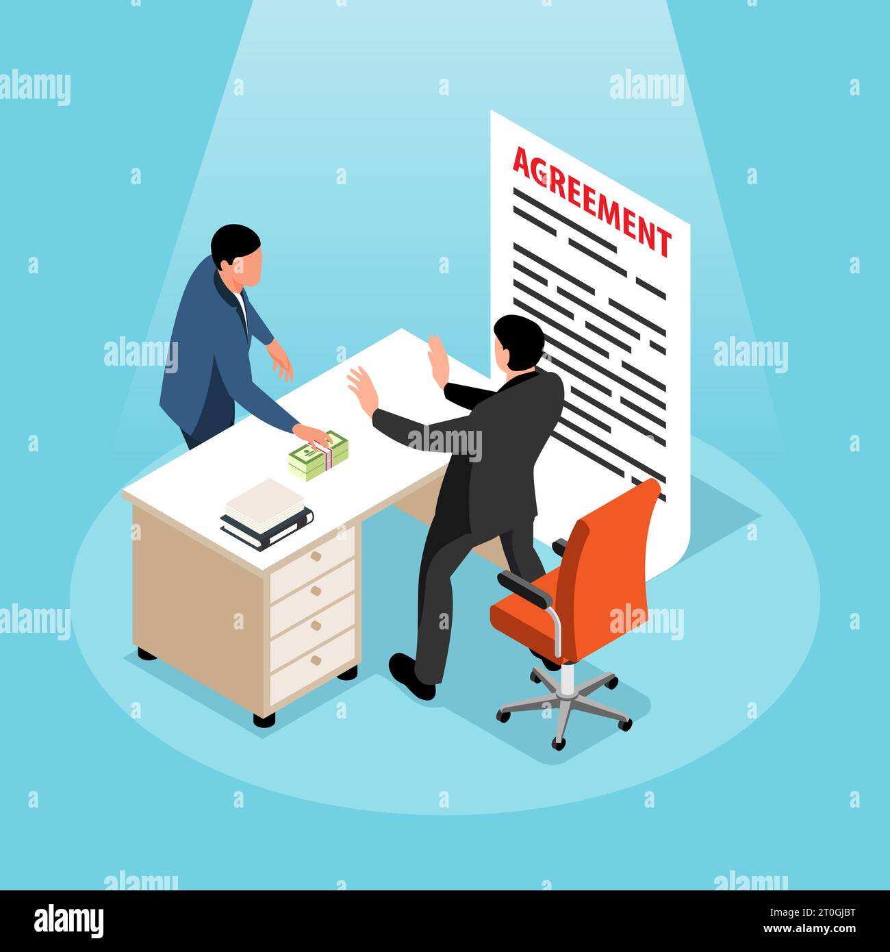 Money laundering isometric background with official male character ...