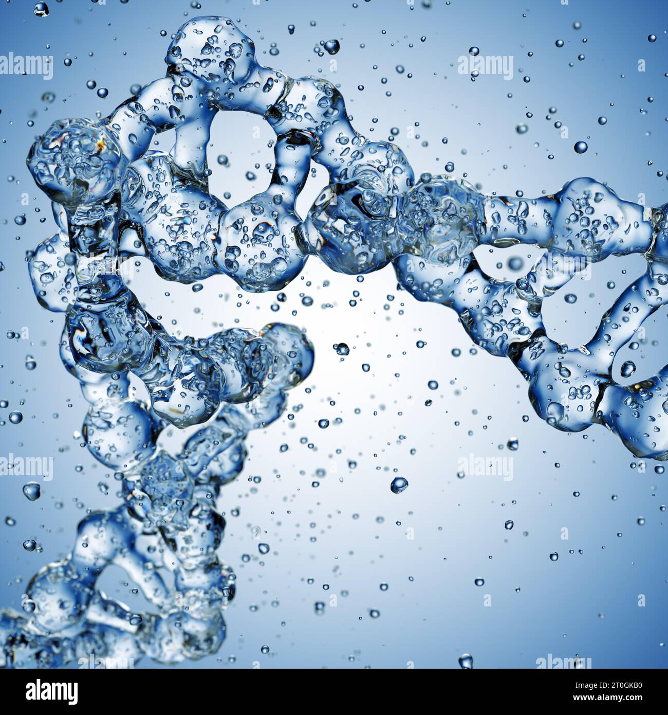 Splashes of water shaped of a DNA molecule. 3d render Stock Photo - Alamy