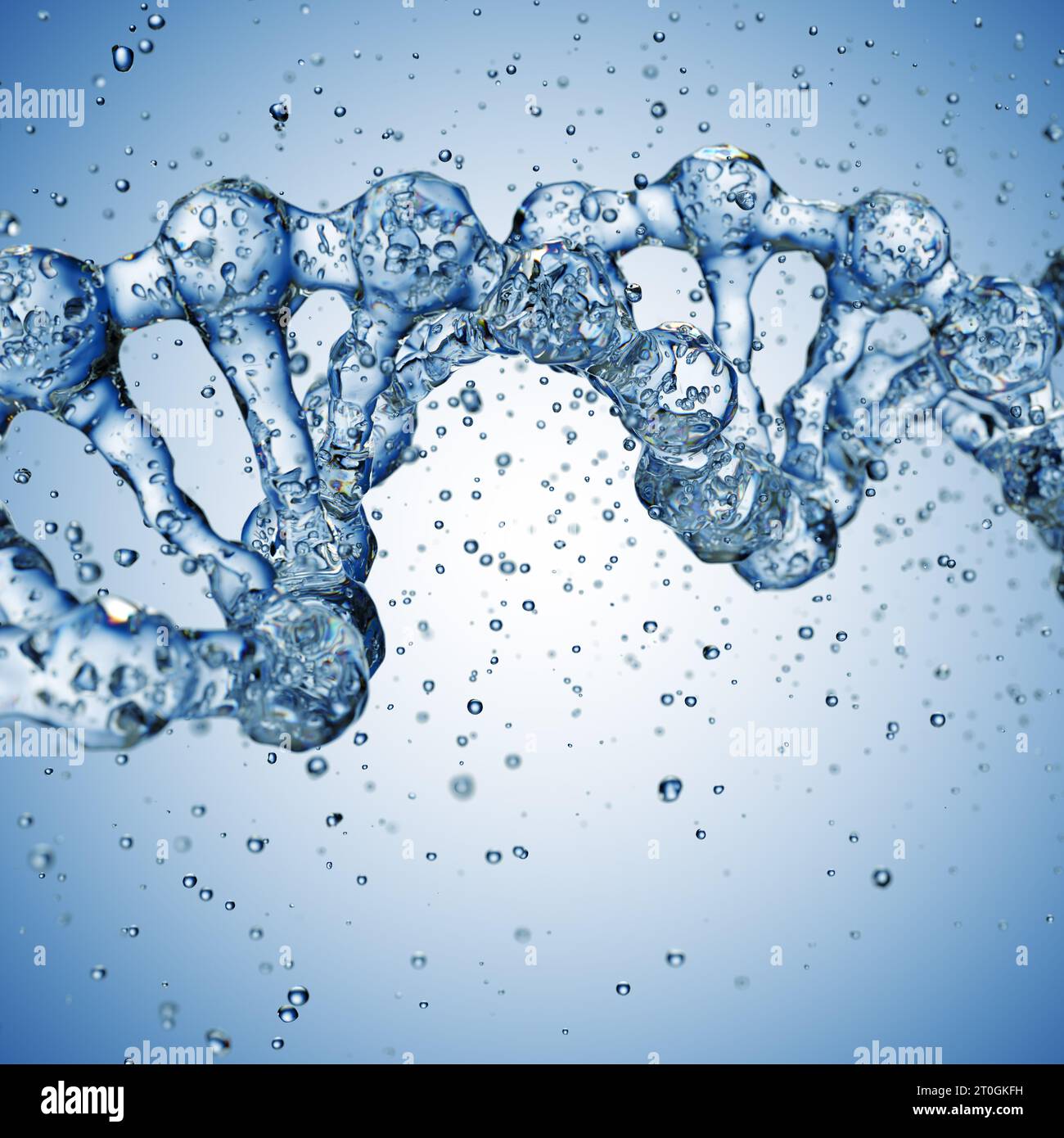 Splashes of water shaped of a DNA molecule. 3d render Stock Photo - Alamy