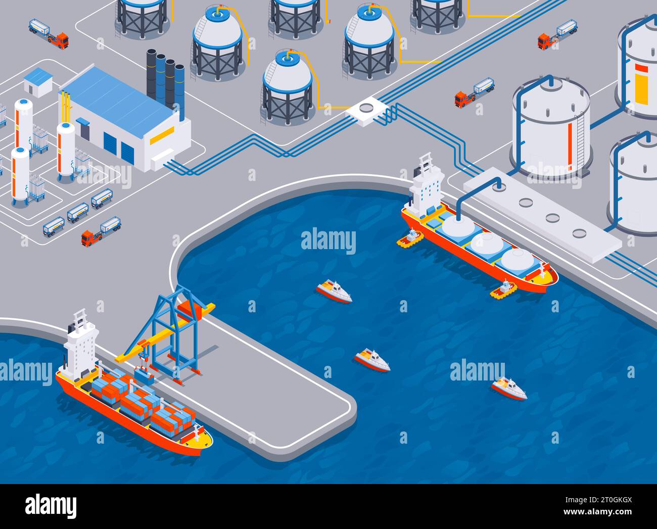 Isometric compressed gas composition with outdoor view of marine ... Isometric compressed gas composition with outdoor view of marine ...