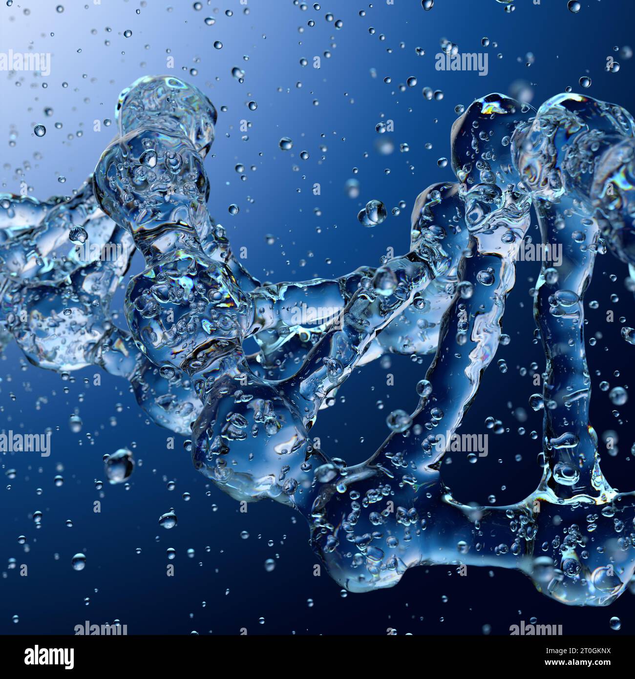 Splashes of water shaped of a DNA molecule. 3d render Stock Photo - Alamy