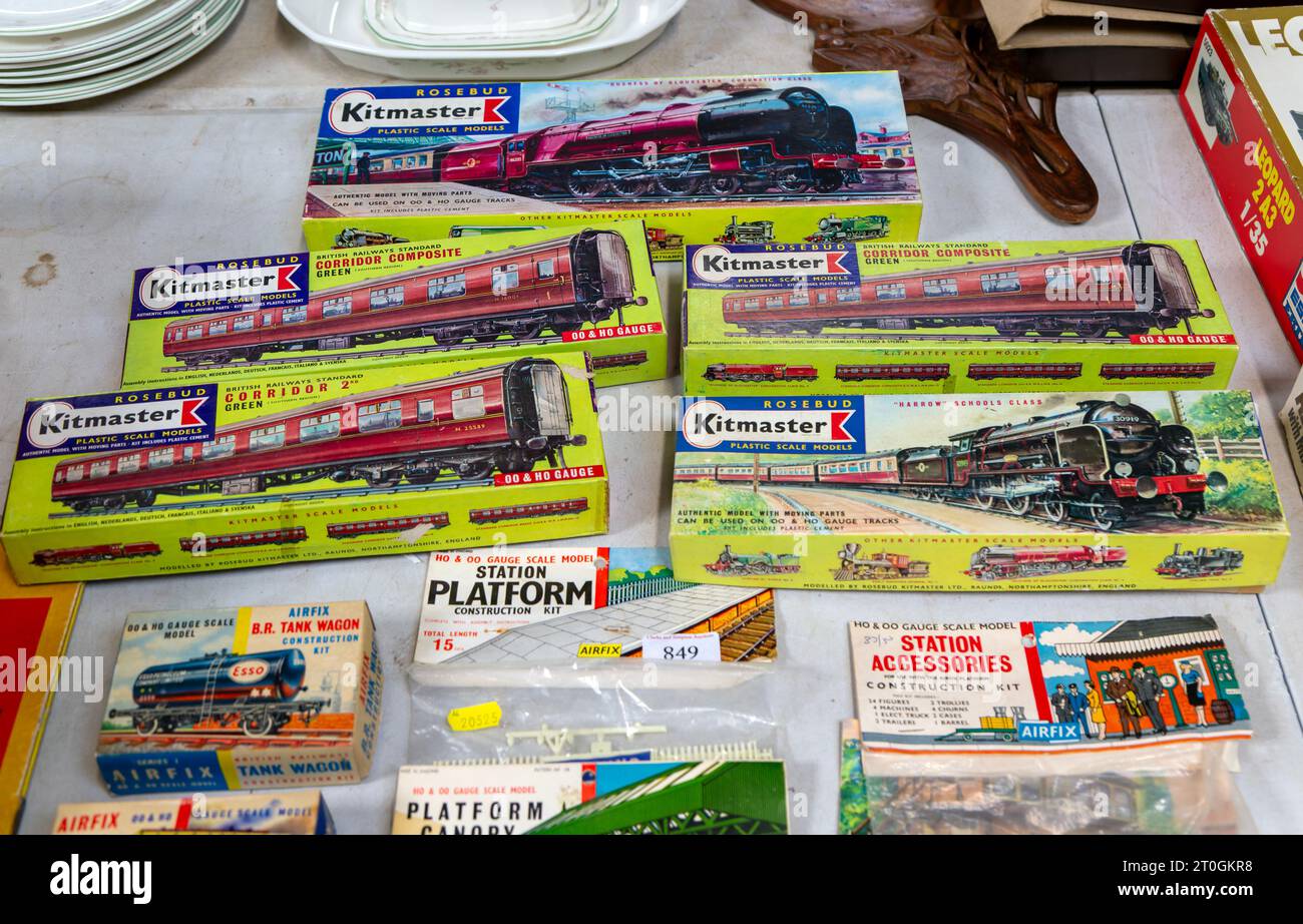 Kitmaster boxes of model railway miniature scale models, UK Stock Photo ...