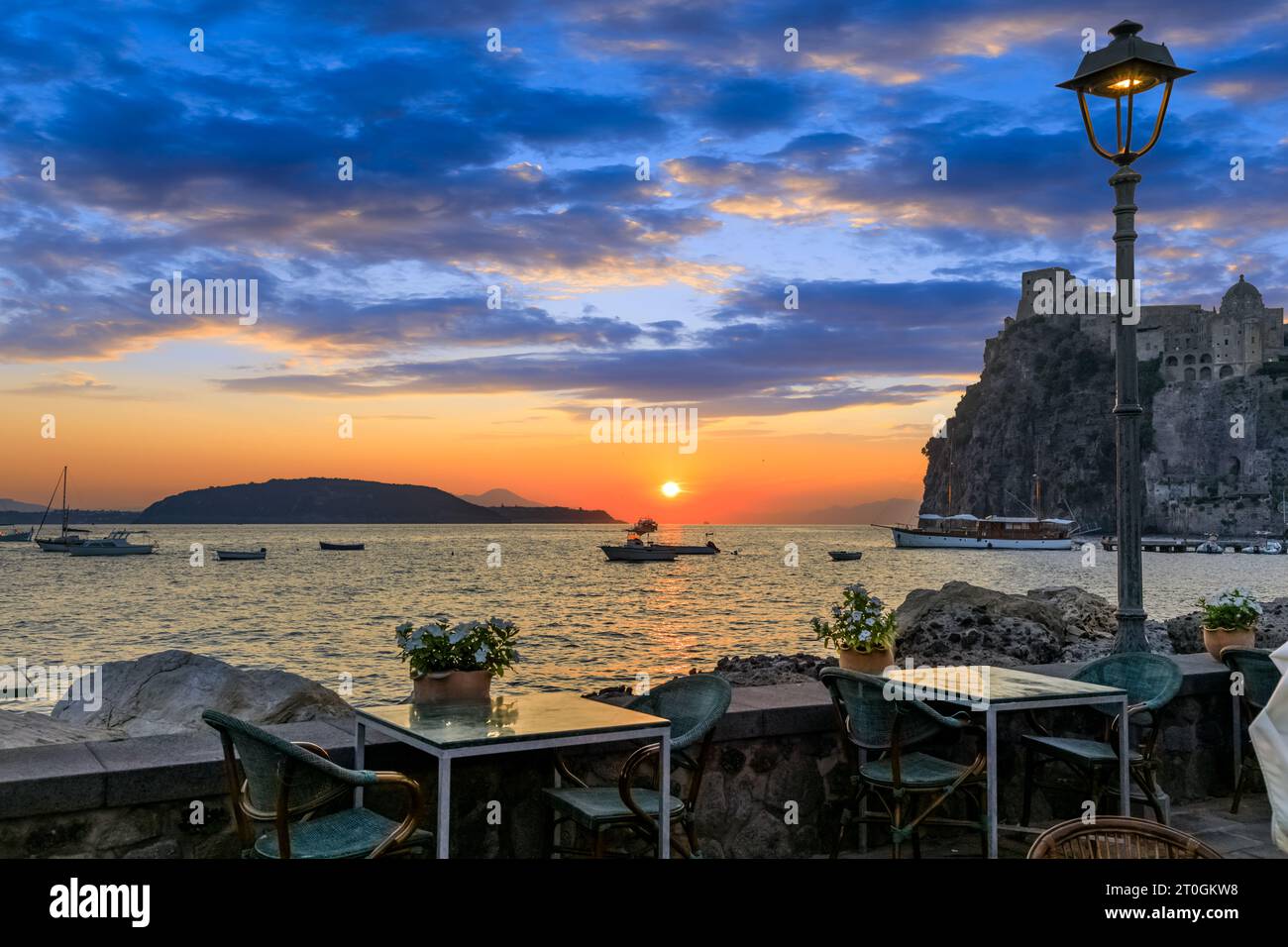 Sunrise view of Ischia, italy Stock Photo - Alamy