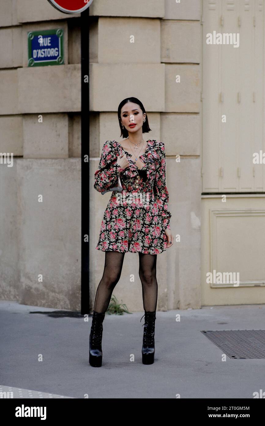 Street style, Heart Evangelista arriving at Alessandra Rich Spring ...