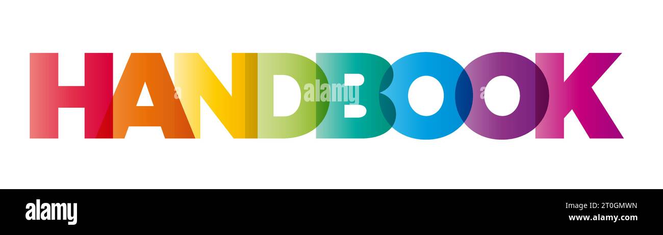 The word Handbook. Vector banner with the text colored rainbow Stock ...