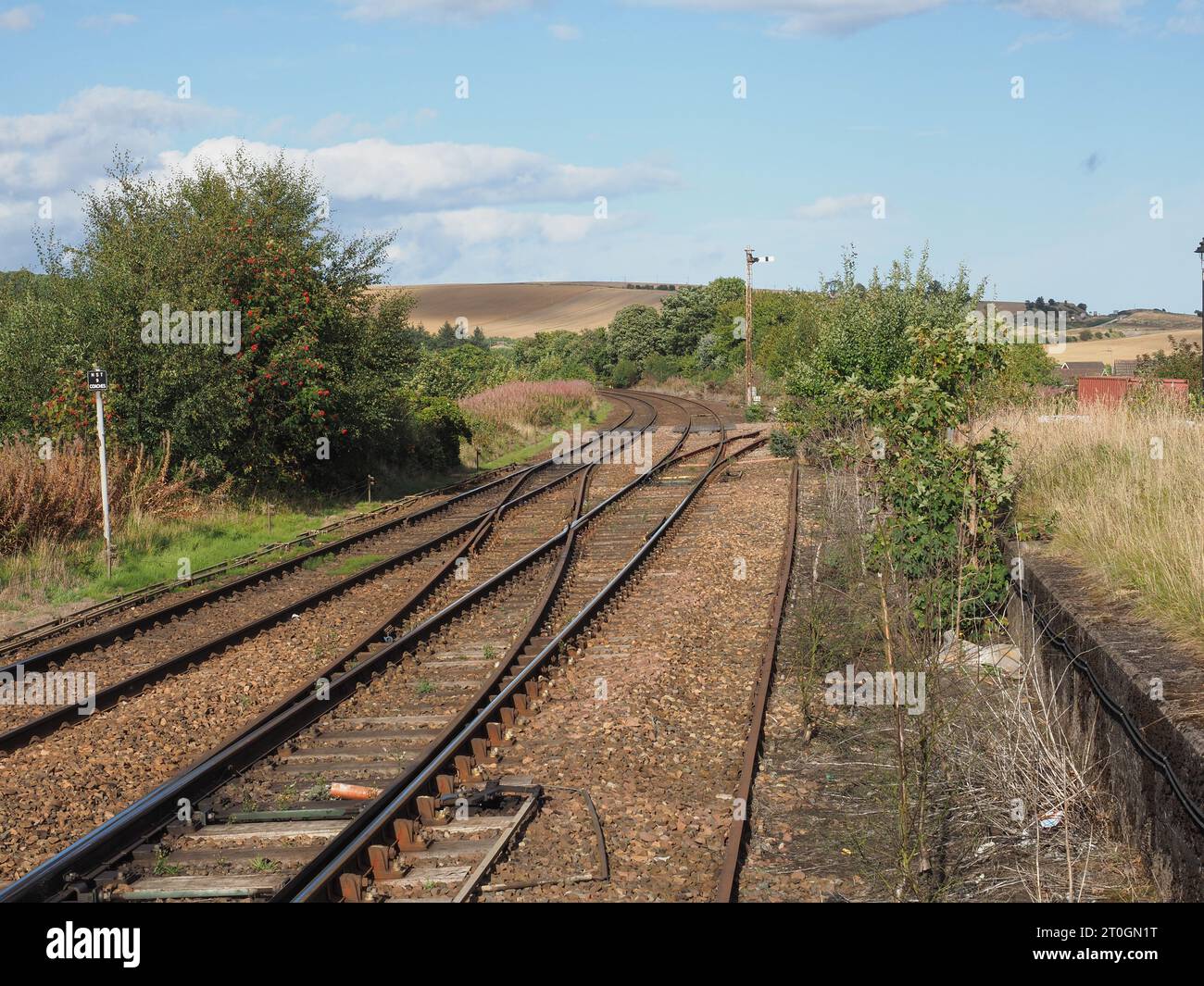 railway railroad tracks for train public transport Stock Photo - Alamy