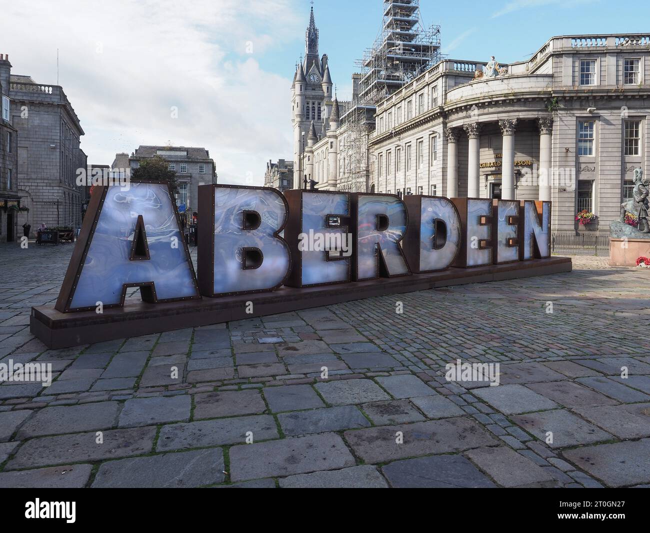 ABERDEEN, UK - SEPTEMBER 14, 2023: Aberdeen city name letters in ...