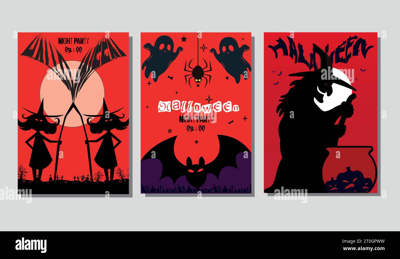 Halloween creepy poster spider Stock Vector Images - Alamy