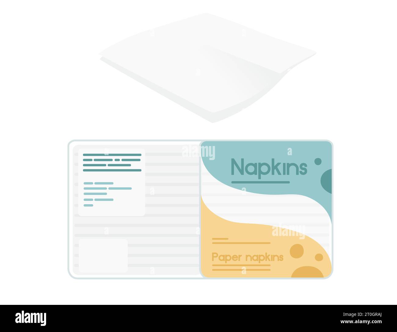 White paper napkin in sterile packaging vector illustration isolated on ...