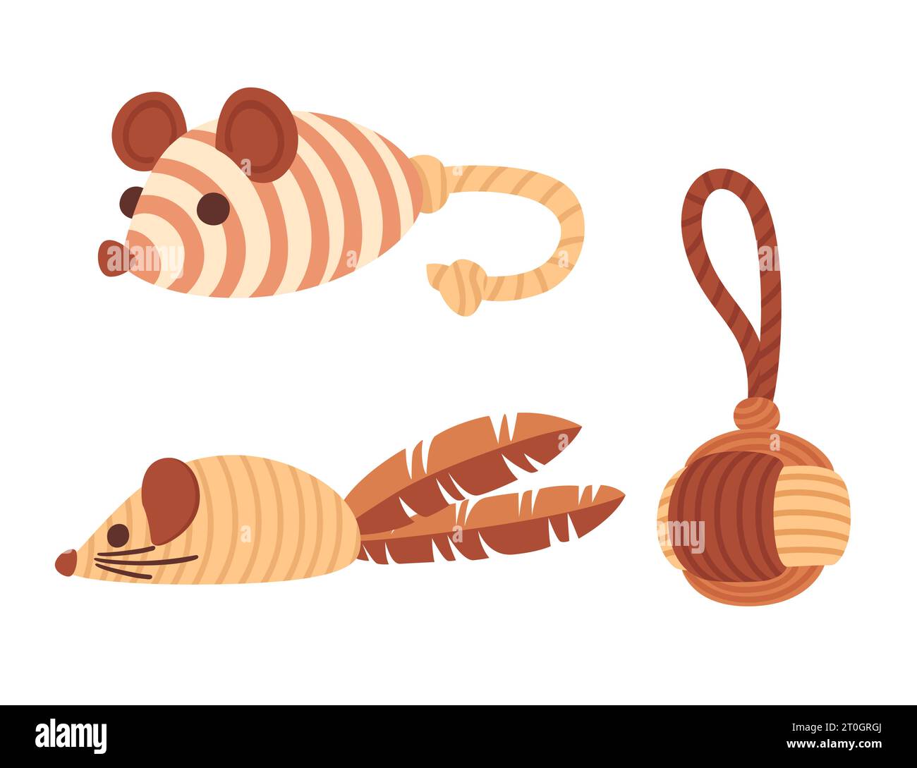 Soft textile toy mouse for cats vector illustration isolated on white ...