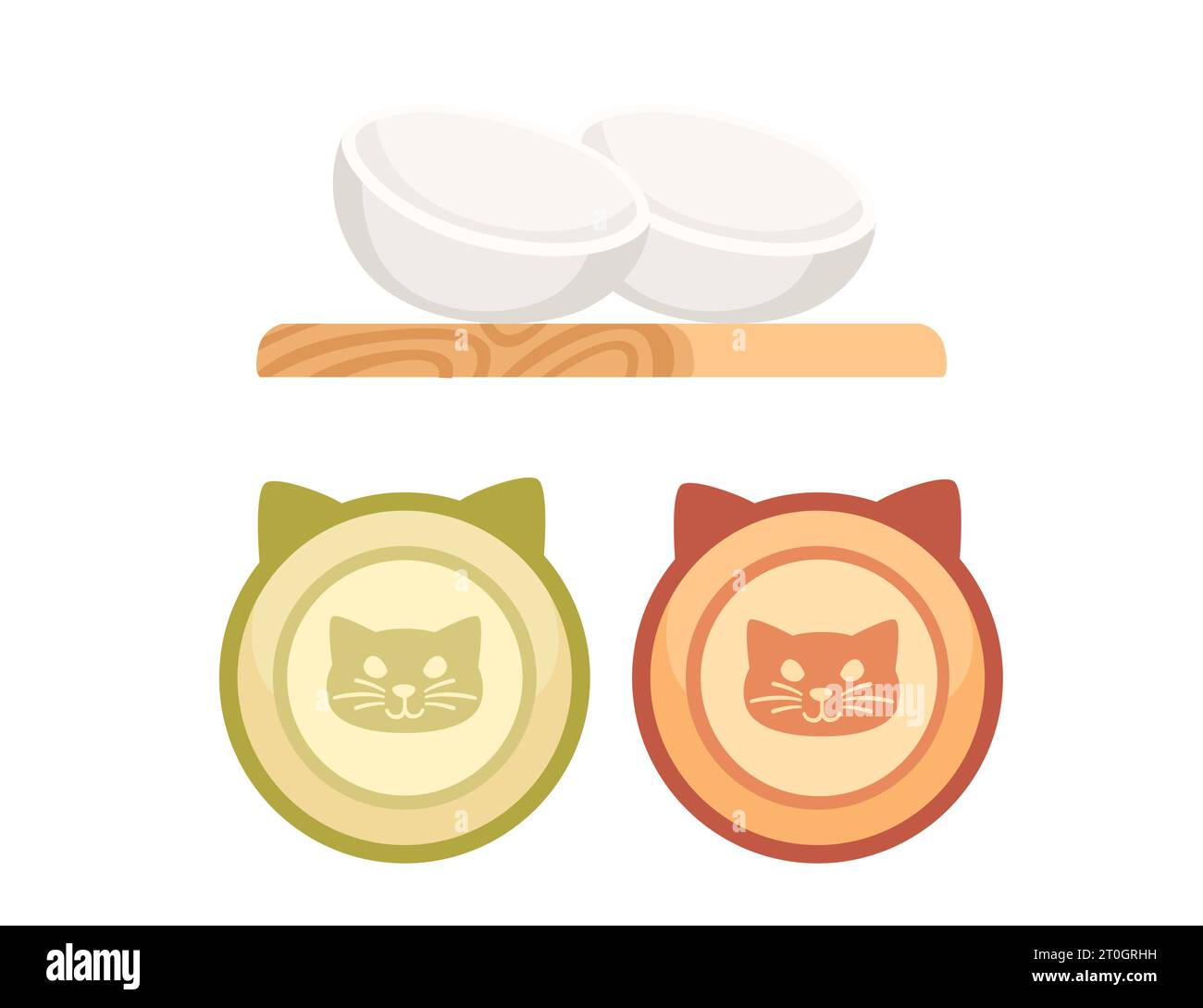 Cute animal plates with ears and cat icon vector illustration isolated ...