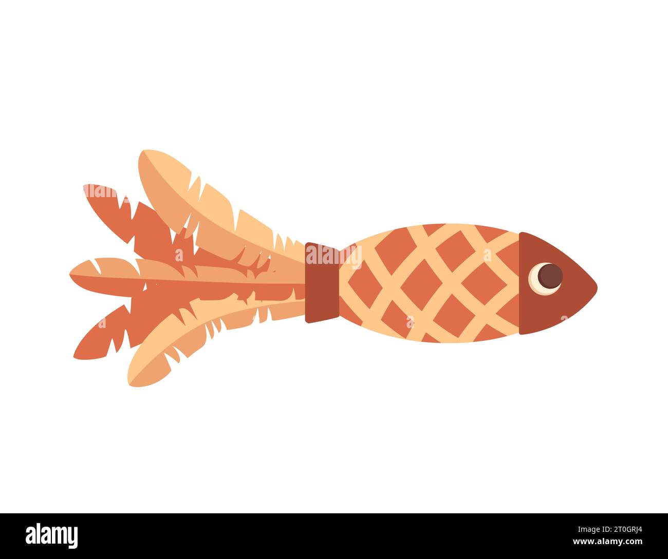 Soft textile toy fish for cats vector illustration isolated on white ...