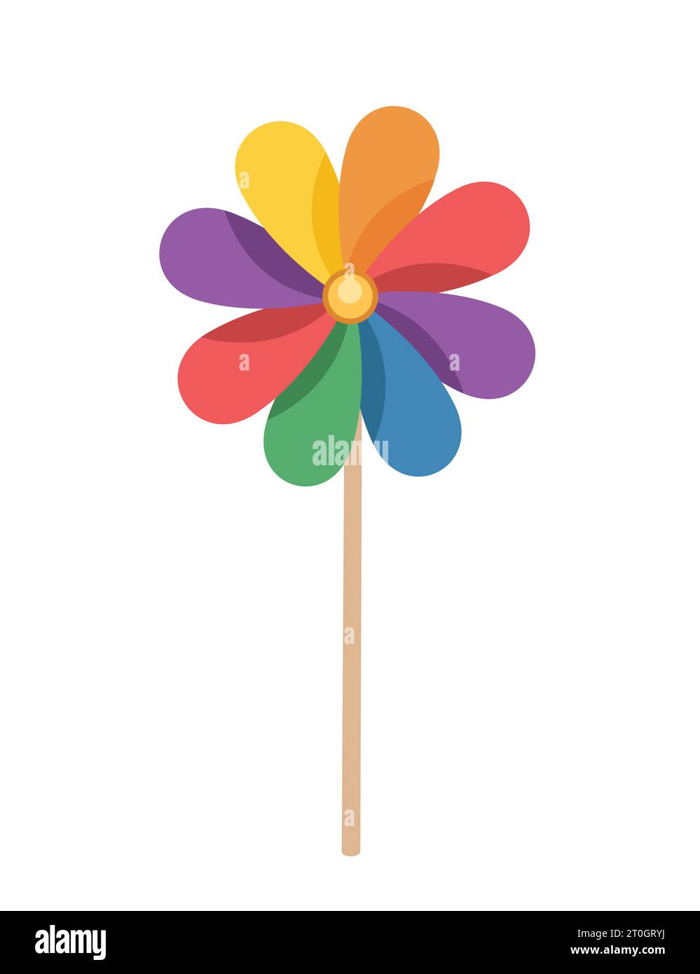 Colorful pinwheel simple hand toy with wind fan vector illustration ...