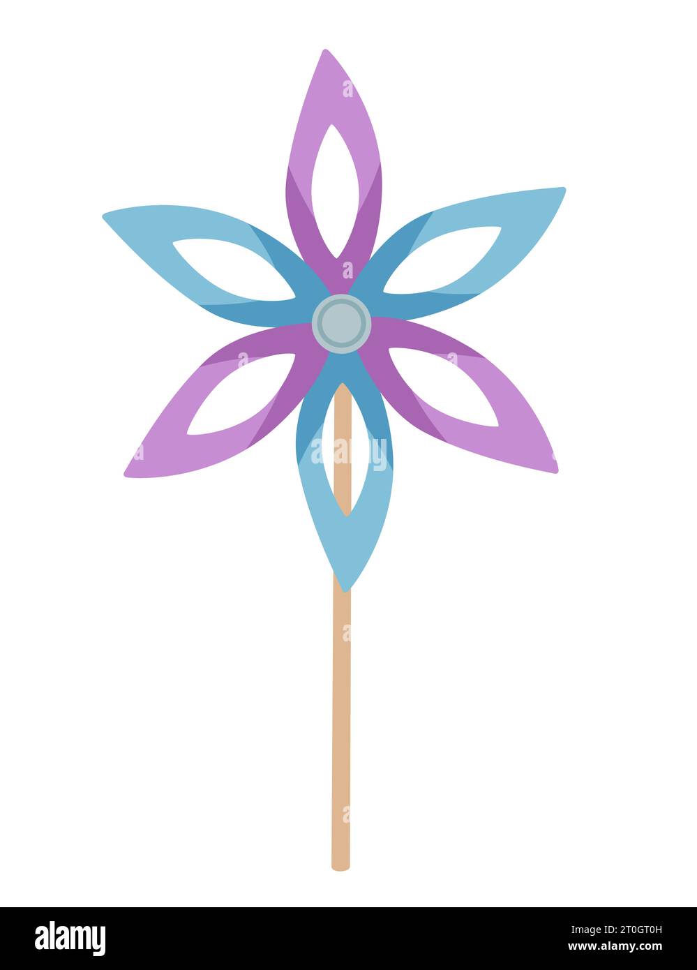 Colorful pinwheel simple hand toy with wind fan vector illustration ...