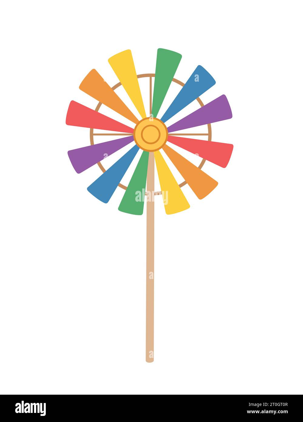 Colorful pinwheel simple hand toy with wind fan vector illustration ...