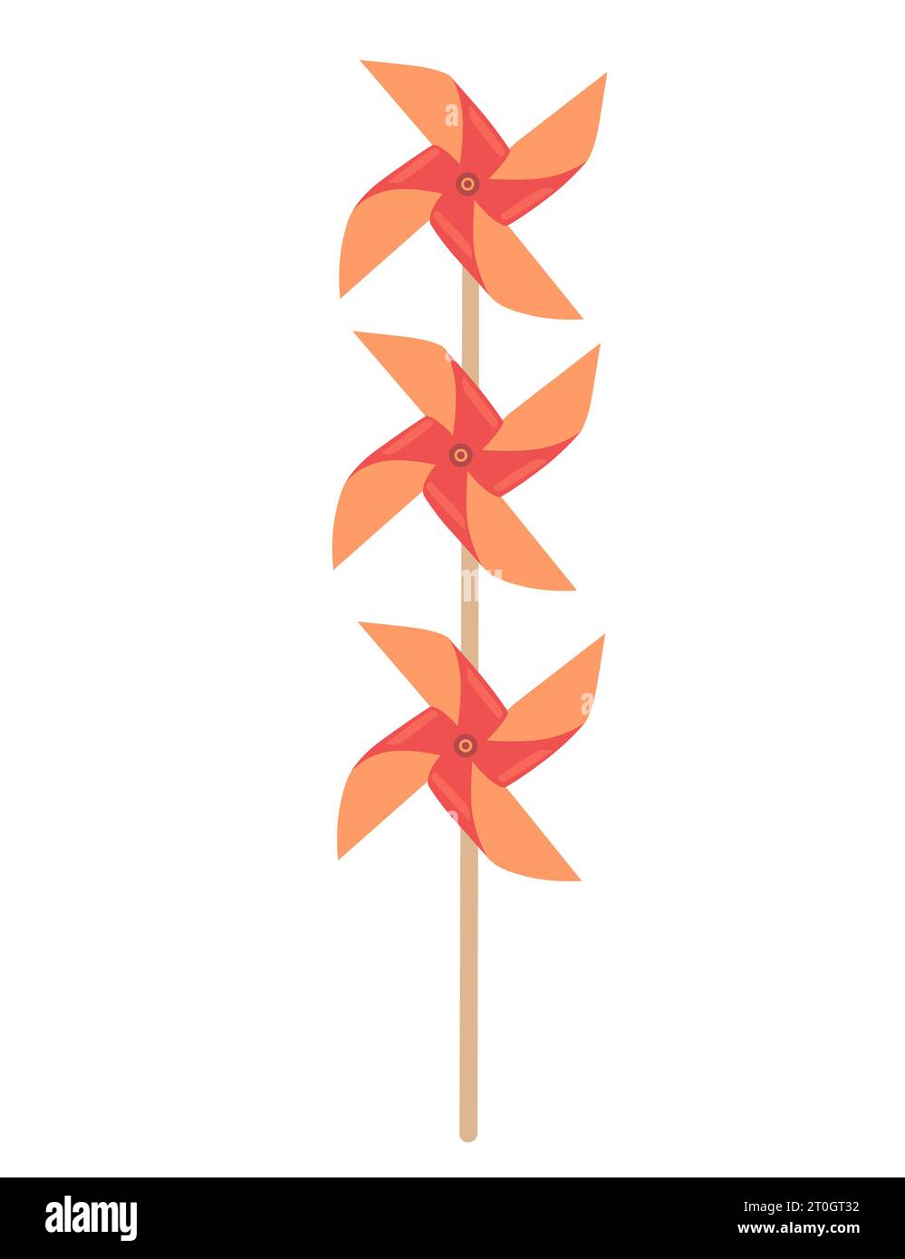 Colorful pinwheel simple hand toy with wind fan vector illustration ...