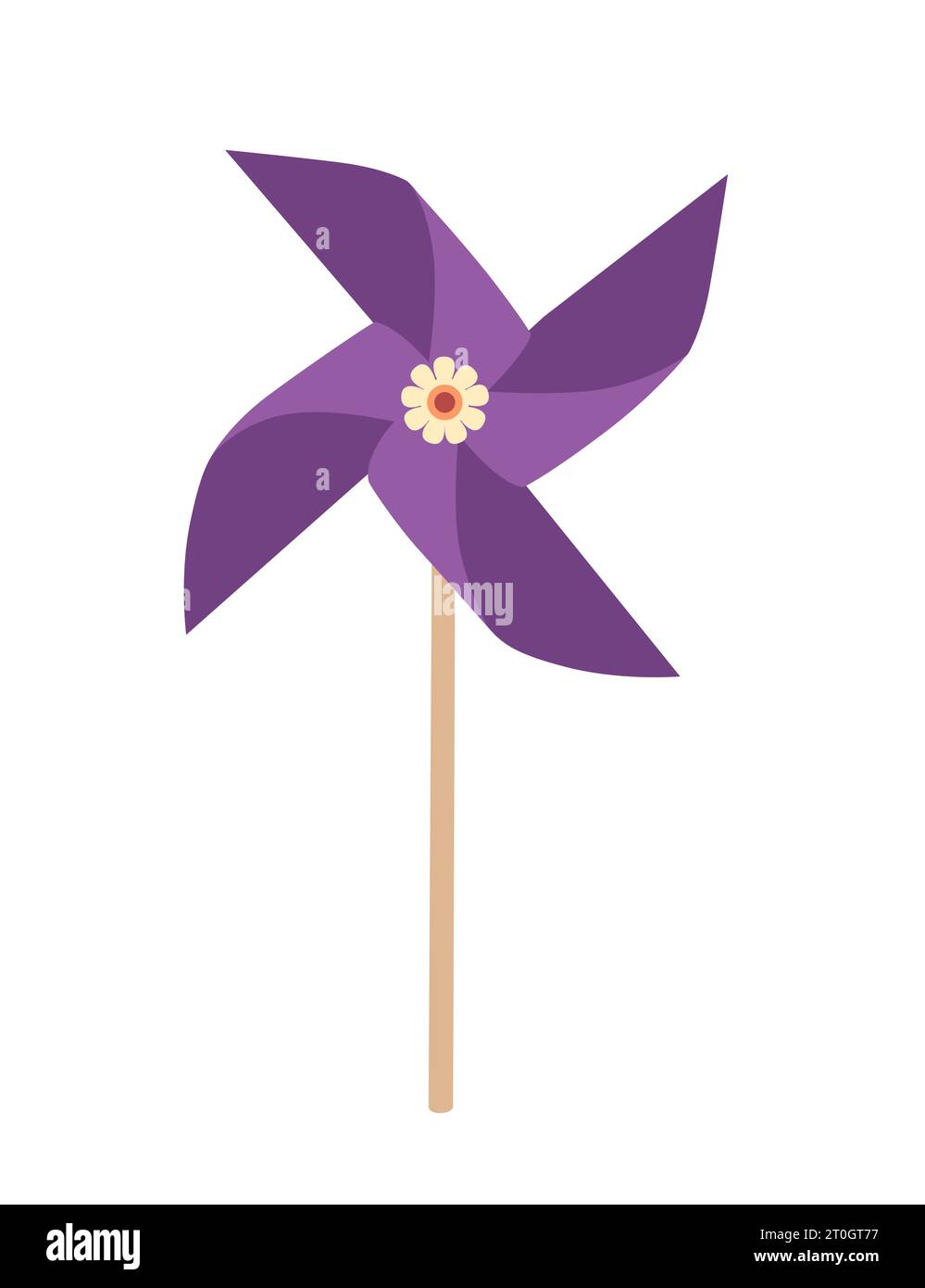 Colorful pinwheel simple hand toy with wind fan vector illustration ...