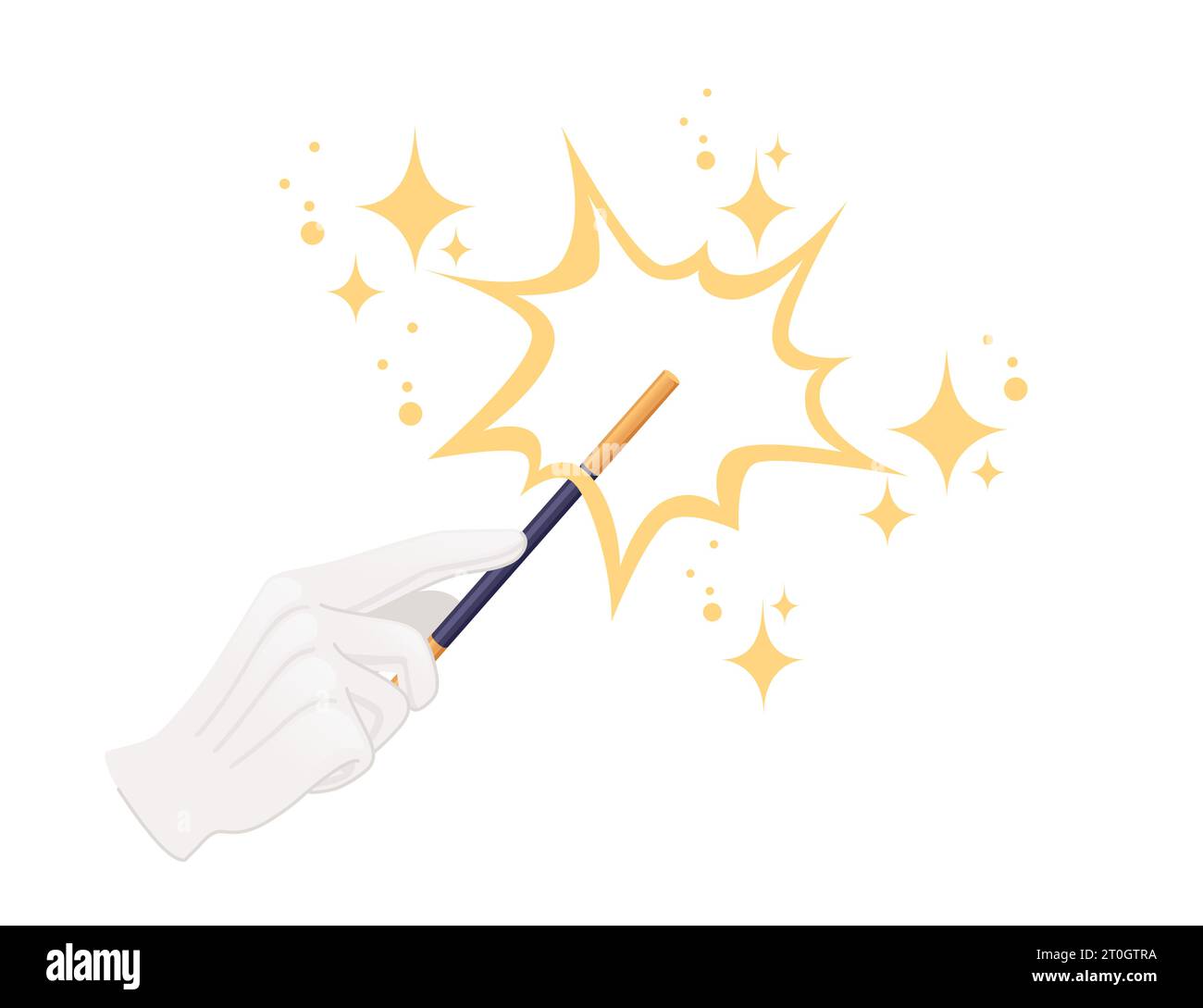 Wooden decorative magic wand vector illustration isolated on white ...
