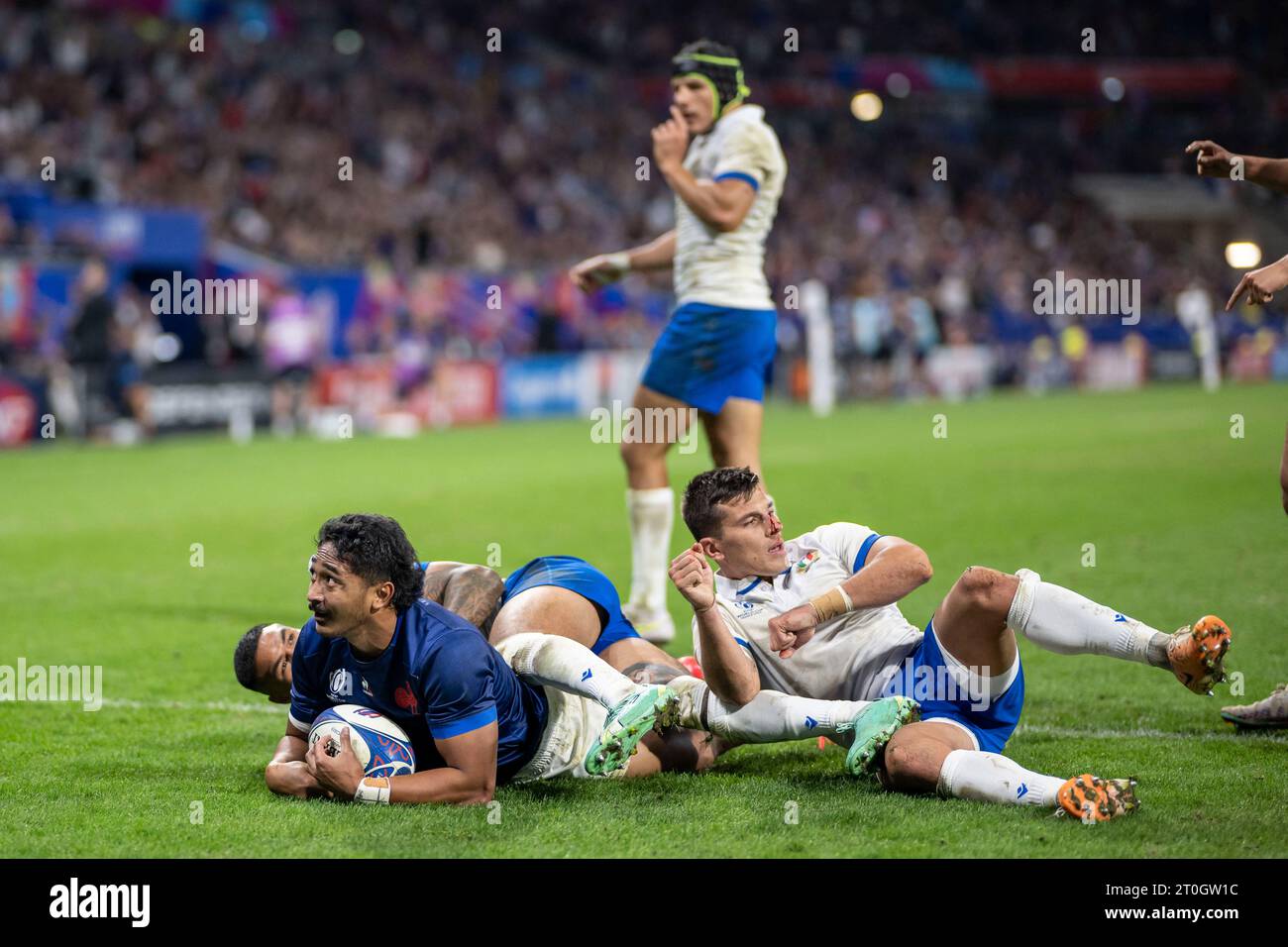 TRY : Yoram Moefana during the Rugby World Cup Pool A match between ...