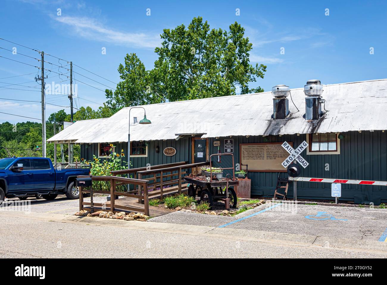 Helena, Alabama, USA-July 15, 2023: The Depot Deli and Grill in Old ...