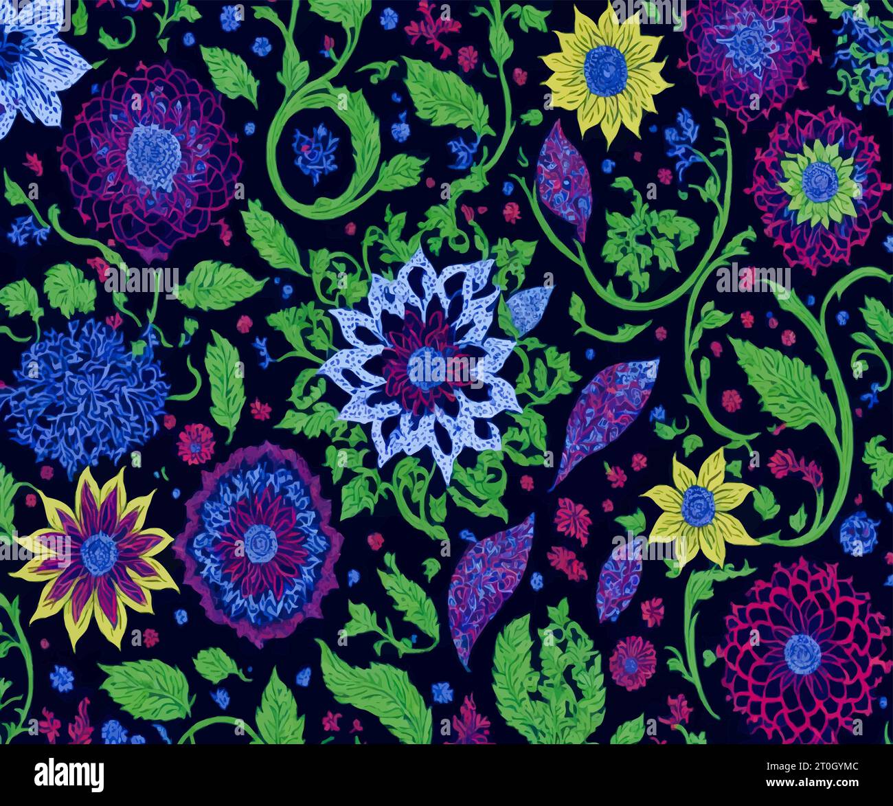 "Vector illustrations depicting flowers geometric shapes and wild ...