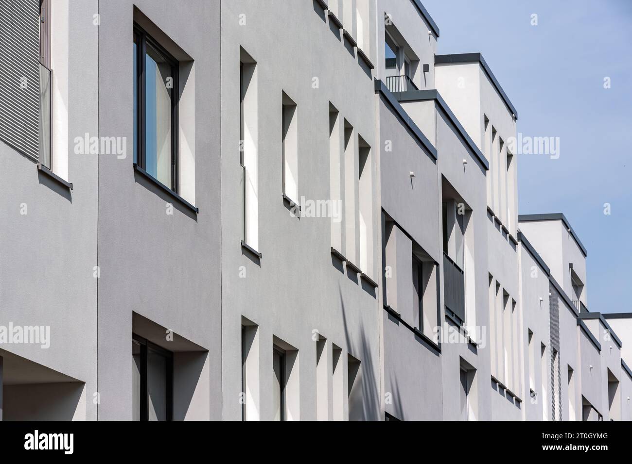 Facade of apartment buildings with embrasure windows Stock Photo - Alamy