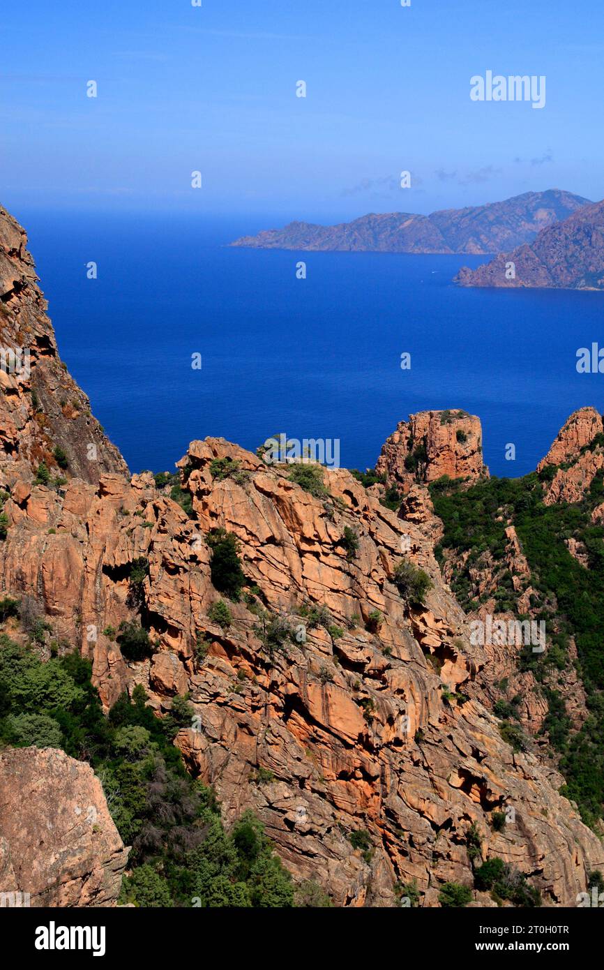 The Calanches de Piana in the Gulf of Porto. Corsica, France Stock ...