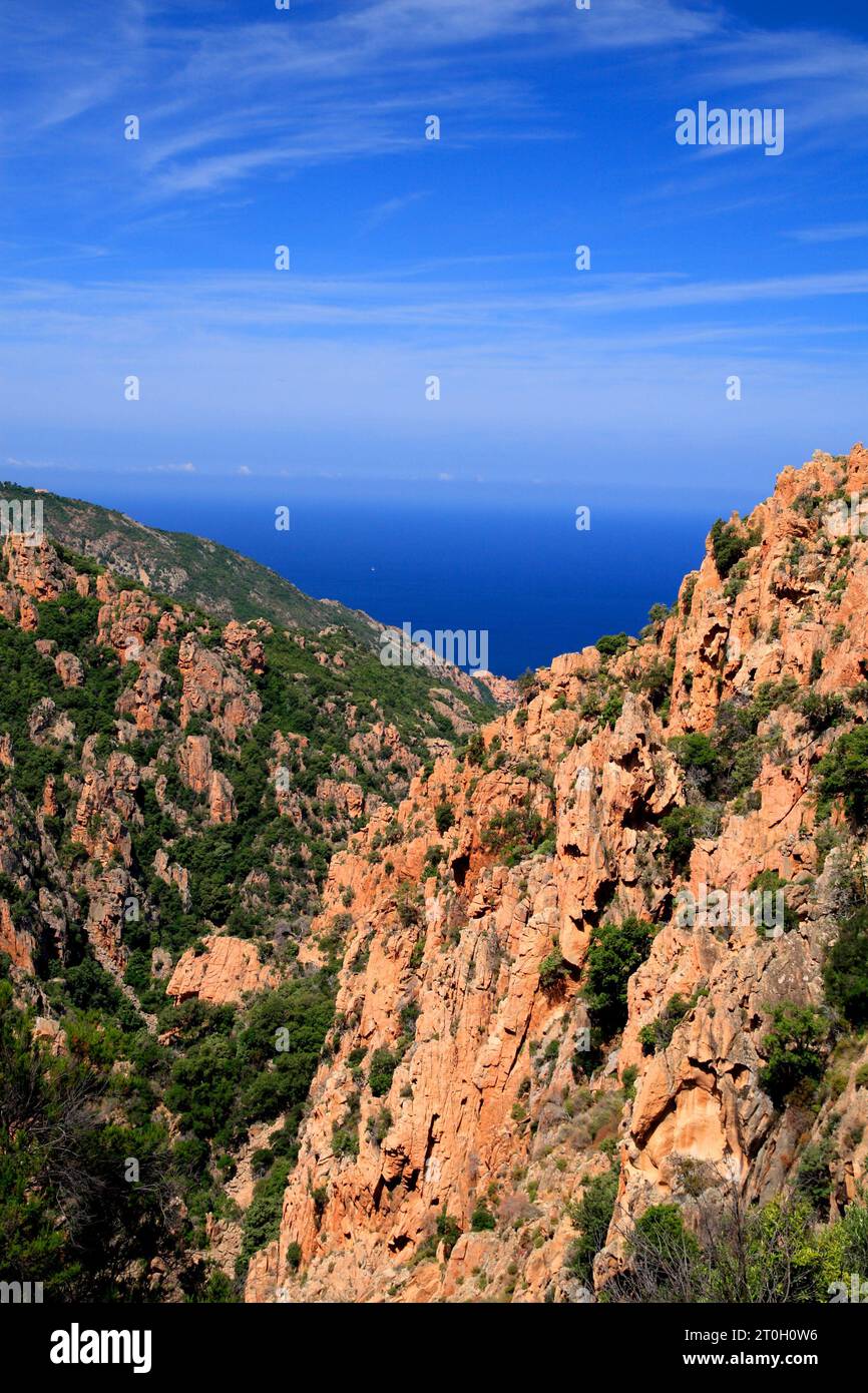 The Calanches de Piana in the Gulf of Porto. Corsica, France Stock ...