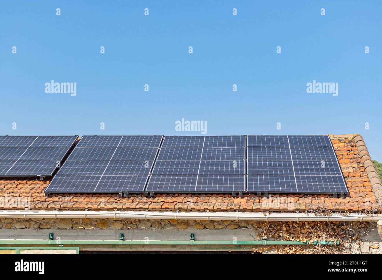 solar panel installed on a roof Stock Photo - Alamy