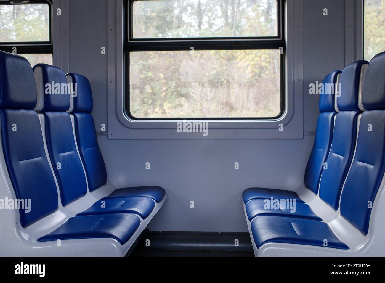 Passenger seats in a train without people Stock Photo - Alamy