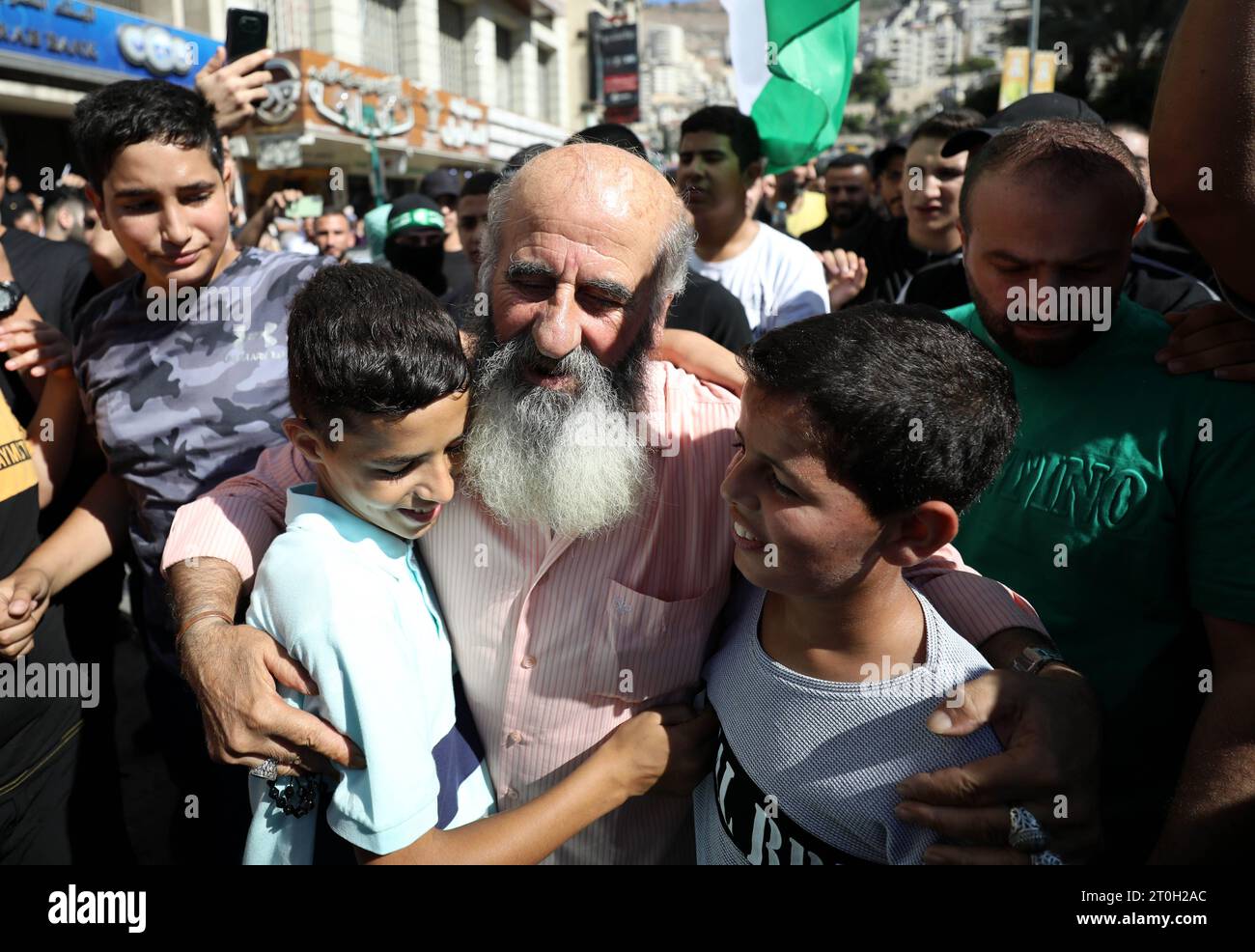 Nablus, Palestinian Territories. 07th Oct, 2023. Palestinians celebrate ...