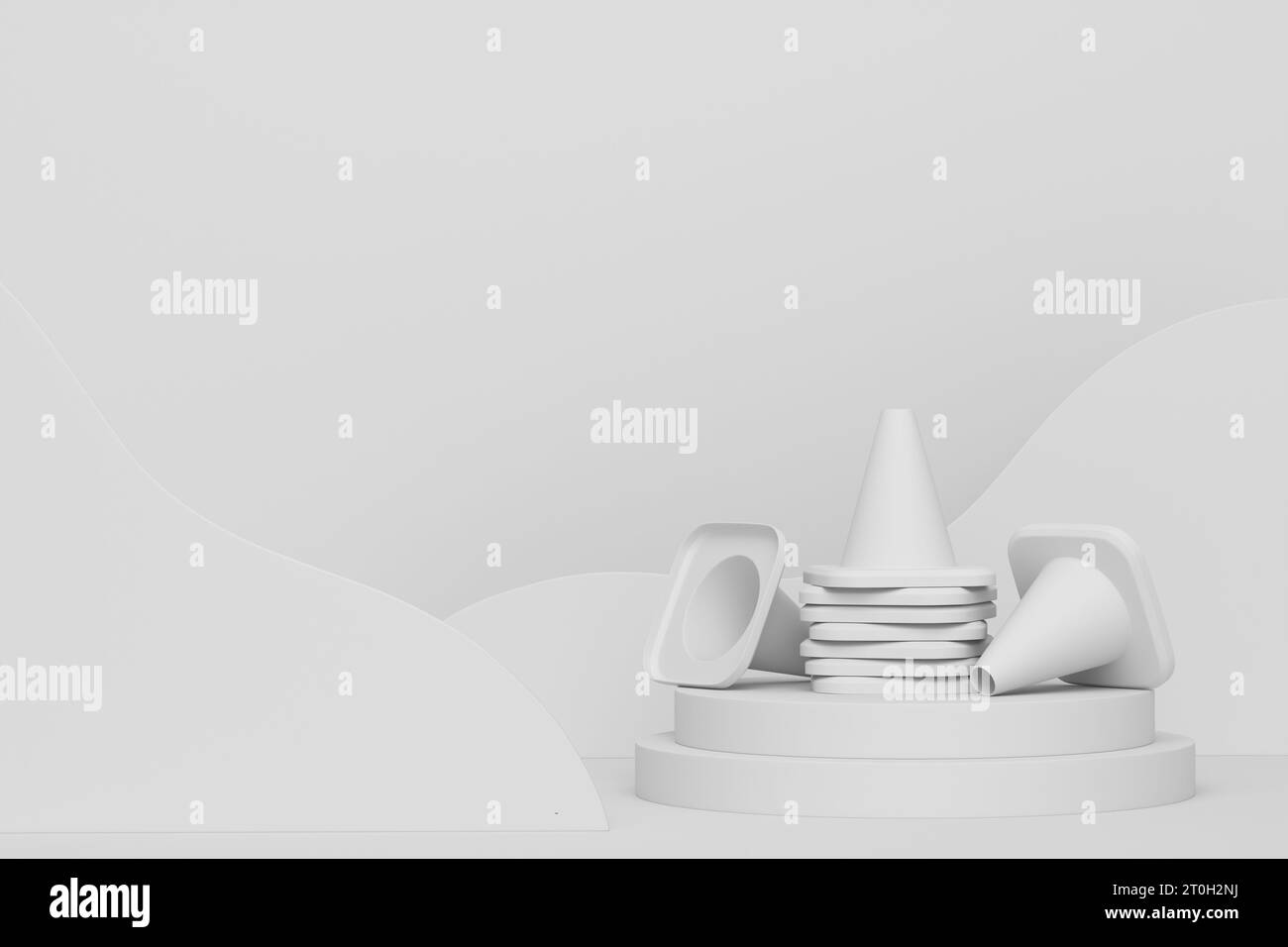 3d render traffic cone Black and White Stock Photos & Images - Alamy