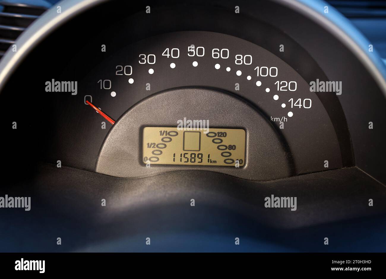 Car speedometer and sensors on a control panel background, car elements ...