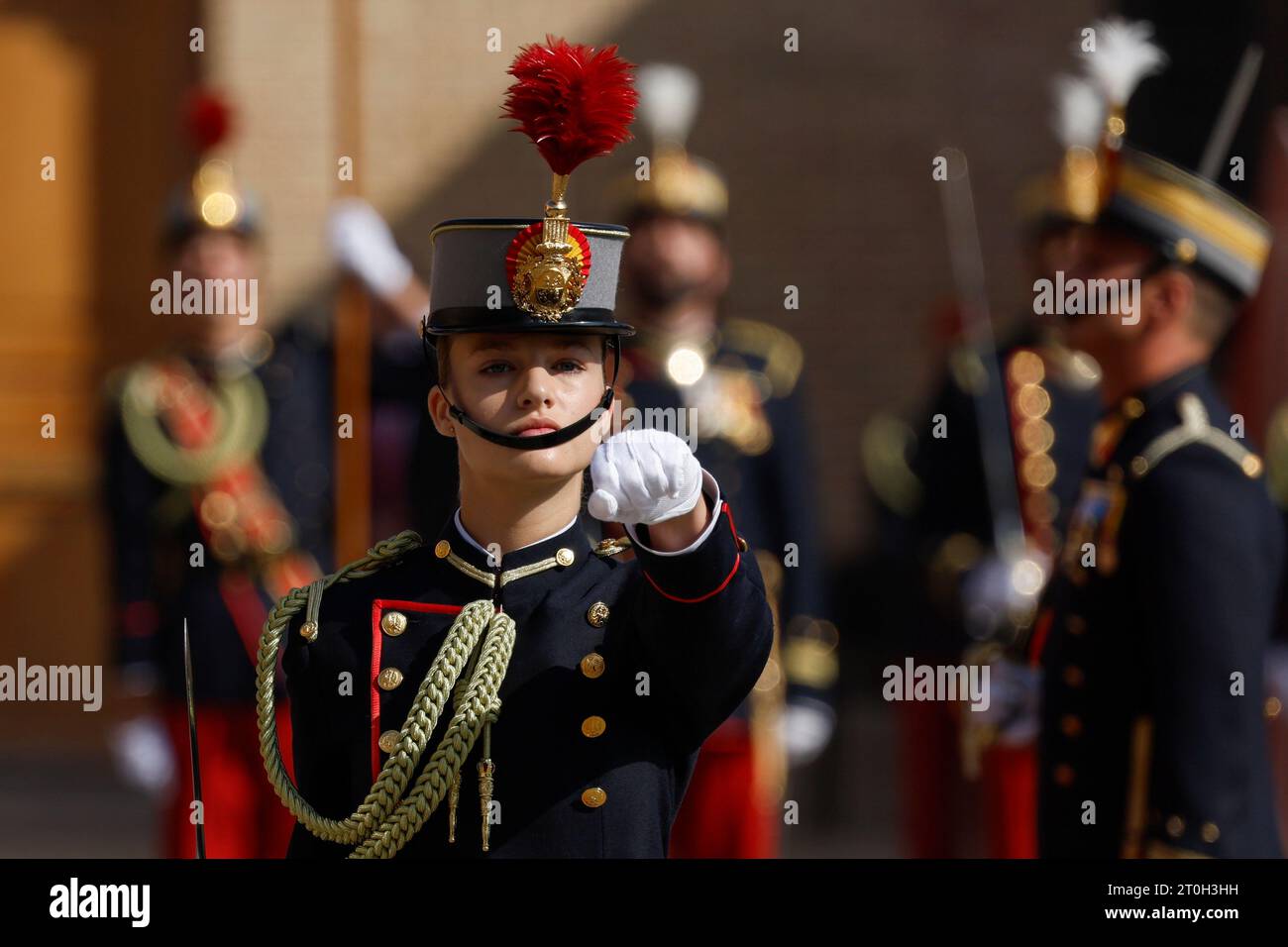 Spain's Princess Leonor, heir to the Spanish throne marches during a ...