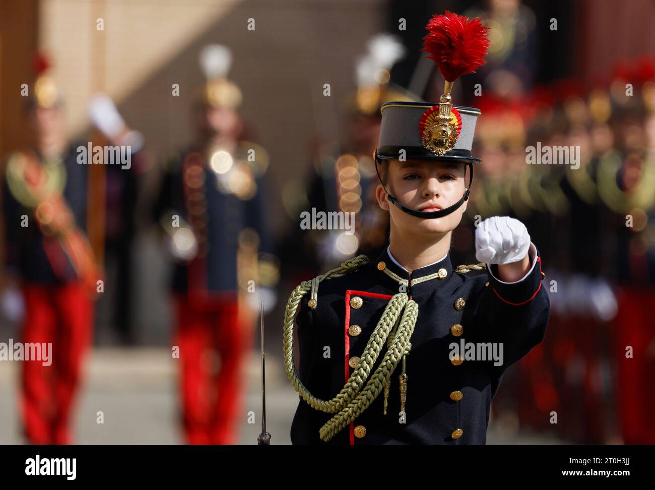 Spain's Princess Leonor, heir to the Spanish throne marches during a ...